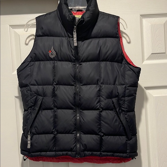 Isis | Jackets & Coats | Isis Black And Red Goose Down Multi Pocket Zip ...